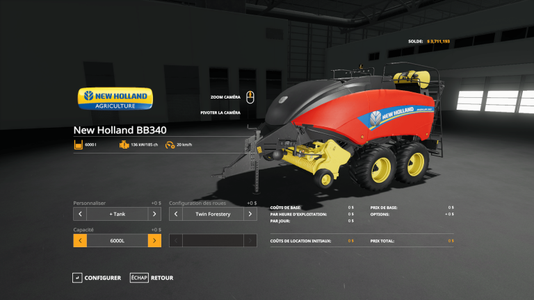 New Holland BB340 American V1.0 FS19 Mod - Farming Simulator 25