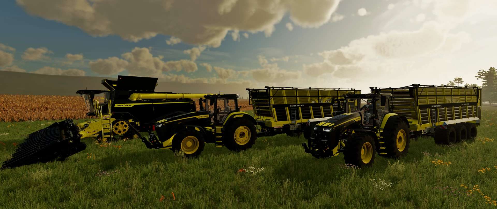 FS22 John Deere X91100 BLACK & YELLOW v1.0.0.0 | FS22 Mod Download