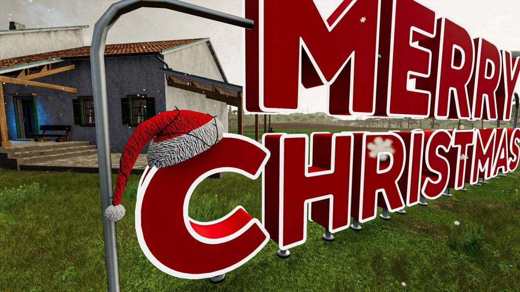 FS22 Christmas Yard Sign For Decoration V1.0.0.0 | FS22 Mod Download