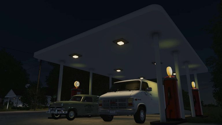 FS22 Vintage Gas Station V1.0.0.0 Mod - Farming Simulator 25