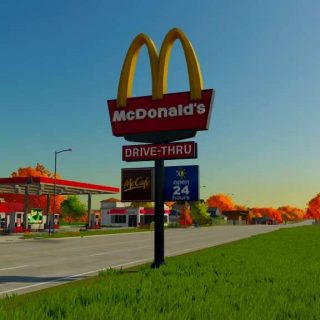 FS22 McDonald's Drive-Thru Sign v1.0.0.0 Mod - Farming Simulator 25