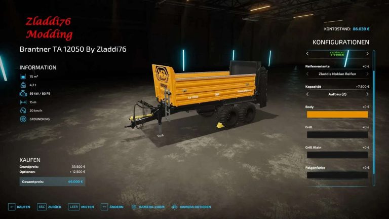 FS22 Brantner TA 12050 v1.0.0.0 Mod - Farming Simulator 25