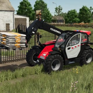 FS25 Manitou Fire Engine Telehandler v1.0.0.0 Mod - Farming Simulator 25