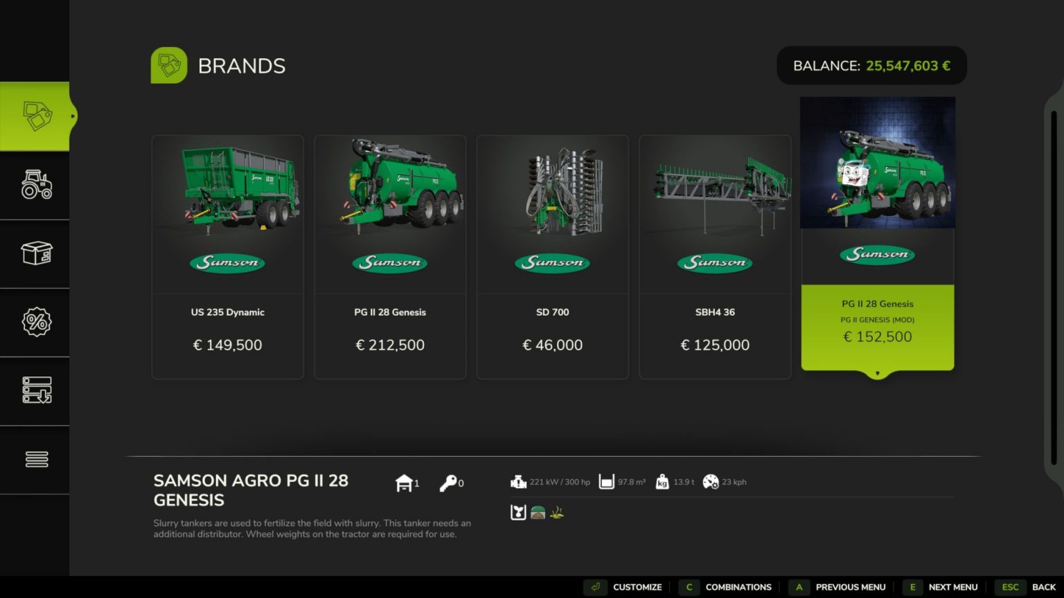 FS25 Samson PG II 28 Genesis Trailer v1.0.0.0 Mod - Farming Simulator 25
