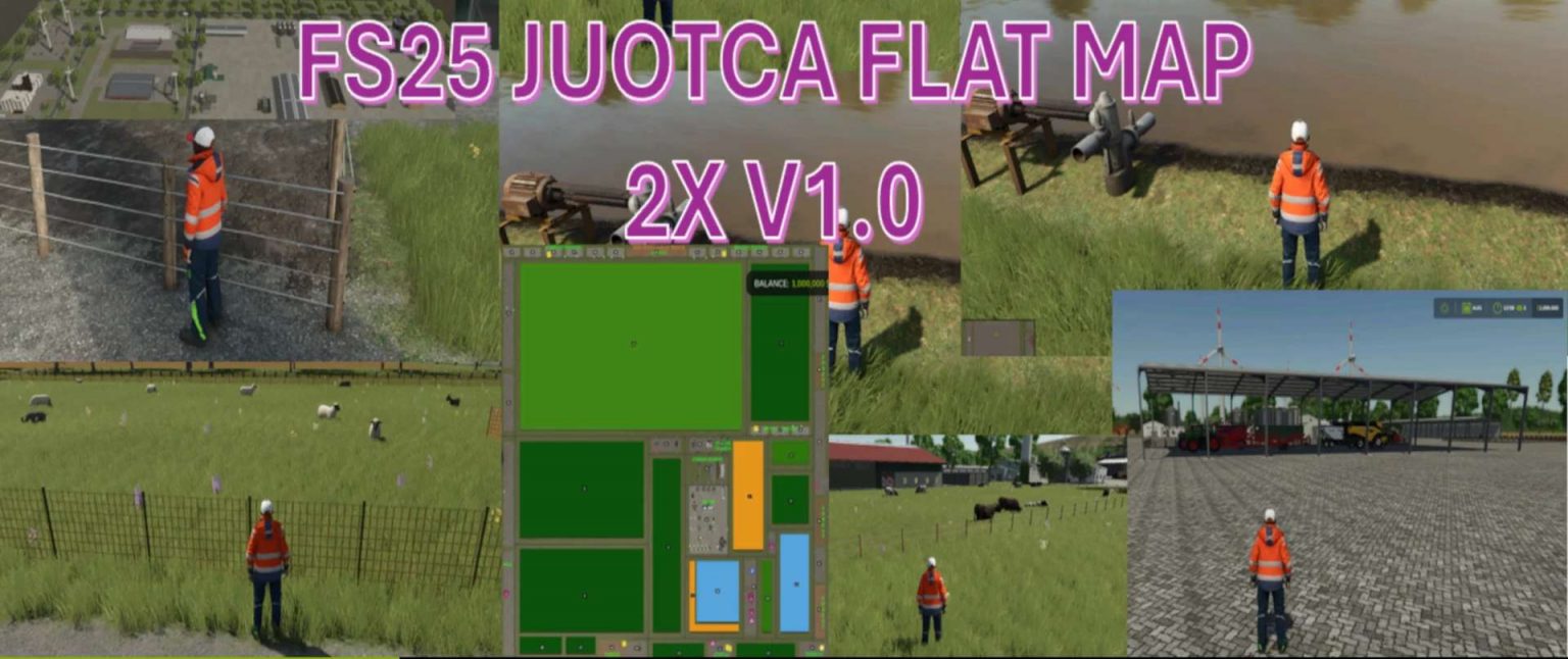 FS25 Juotca Flat Map 2X Map V1.0.0.0 Mod - Farming Simulator 25