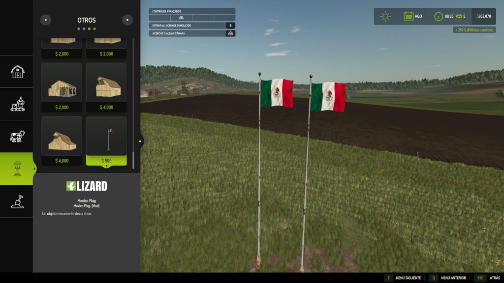 FS25 Mexico flag V1.0.0.0 Mod - Farming Simulator 25