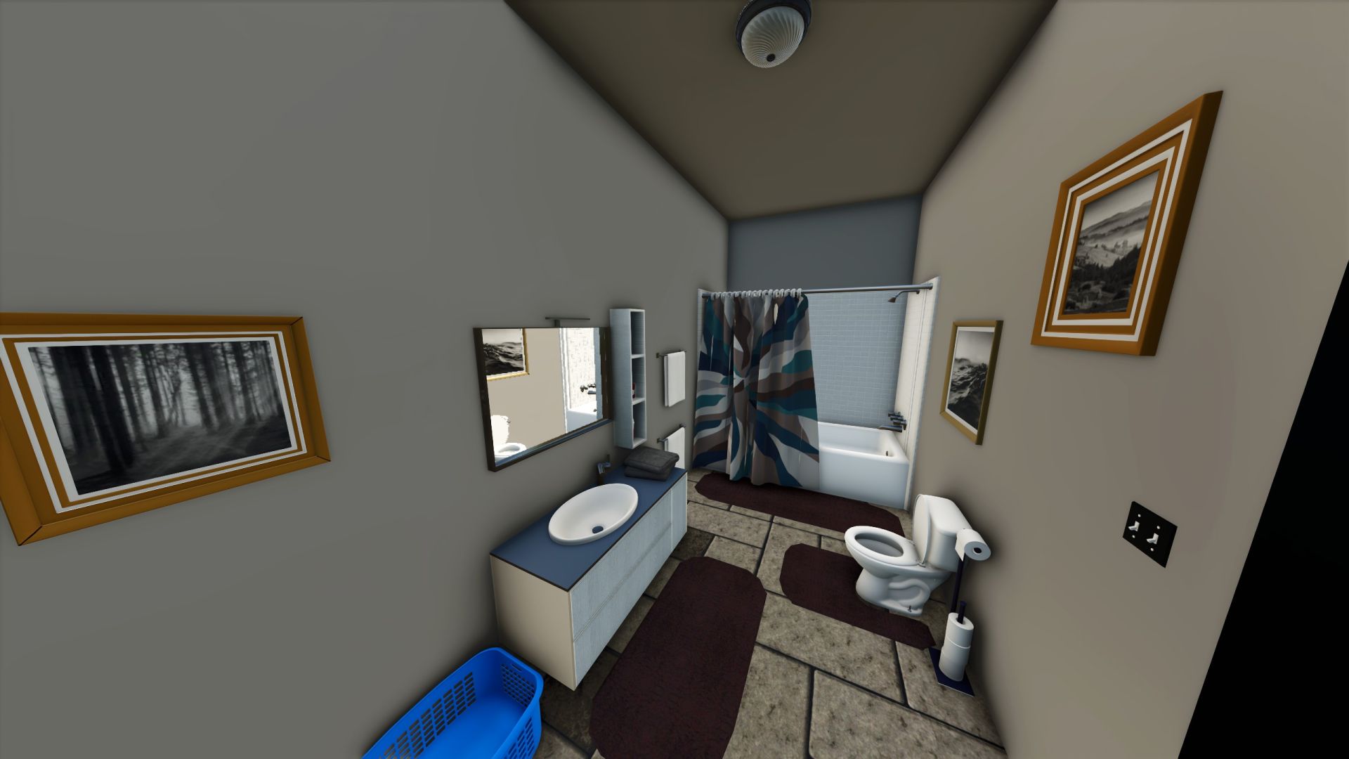 FS25 House 4 bedroom 3 bathrooms Style 1 V1.0.0.0 Mod - Farming Simulator 25