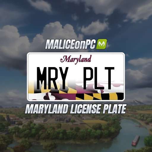 FS25 Maryland License Plate v1.0.0.0 Mod - Farming Simulator 25