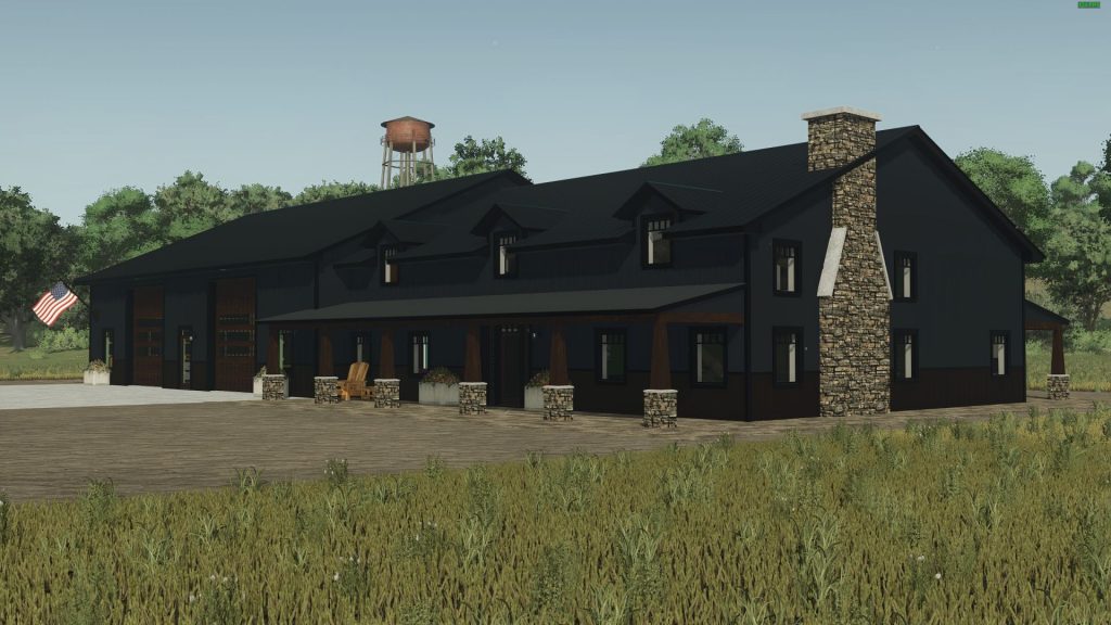 FS25 American House with Workshop V1.0.0.0 Mod - Farming Simulator 25