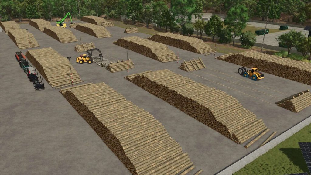 FS25 Sawmill Decoration Woodpiles v1.0.0.0 Mod - Farming Simulator 25