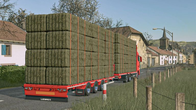 FS25 Lizard Straw Transport Trailer V2.0.0.0 Mod - Farming Simulator 25