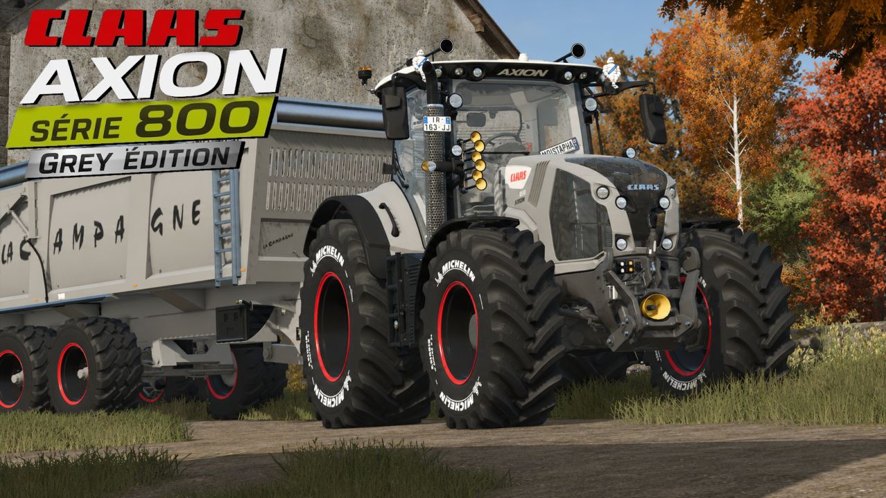 FS25 Claas Axion 870-800 Grey Edition V1.0.0.1 Mod - Farming Simulator 25