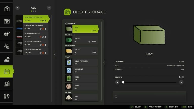 FS25 Object Storage Extension V1.0.2.0 Mod - Farming Simulator 25
