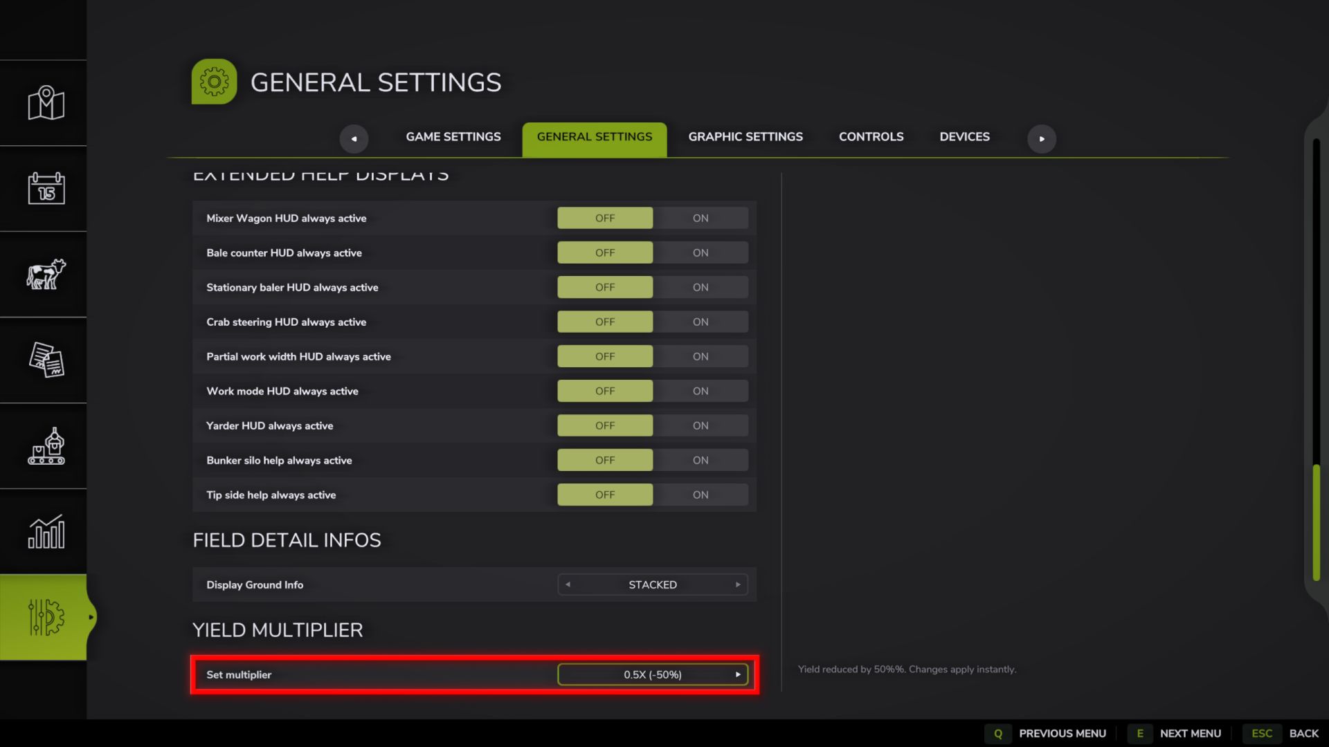 FS25 Yield control V1.3.0.0 Mod - Farming Simulator 25