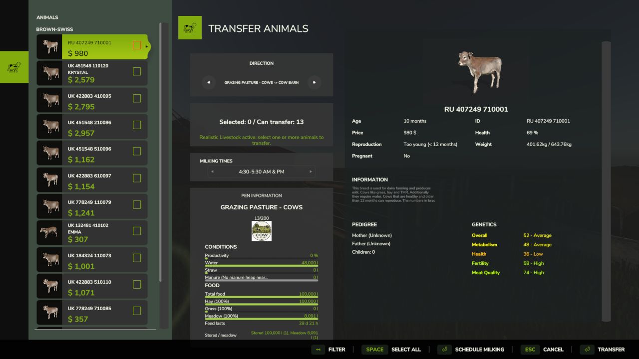 FS25 Grazing Pasture V1.0.0.1 Mod - Farming Simulator 25