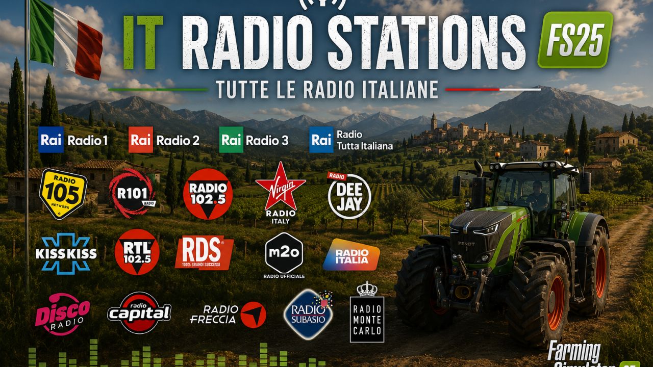 FS25 Italian radio stations V1.0.0.0 Mod - Farming Simulator 25