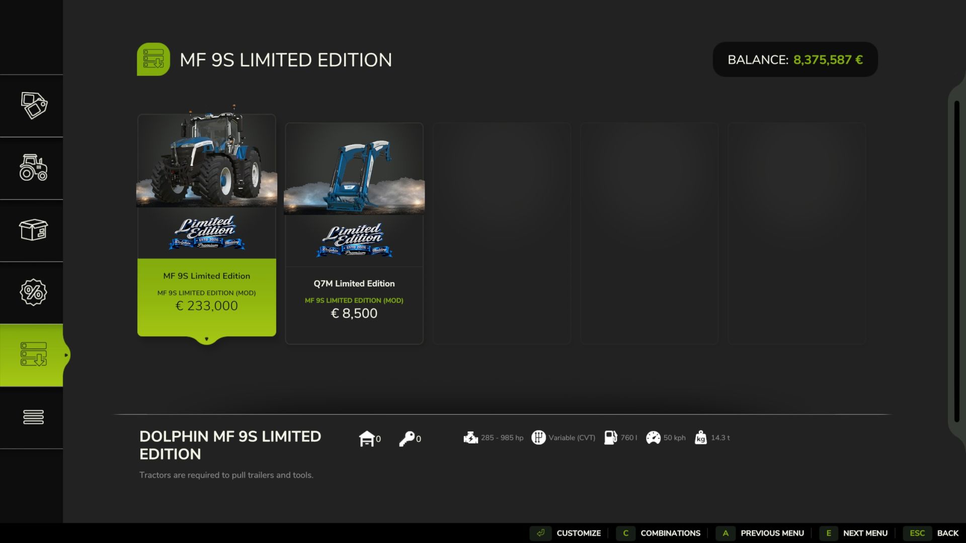 FS25 Massey Ferguson 9S Limited Edition v1.0.0.0 Mod - Farming Simulator 25
