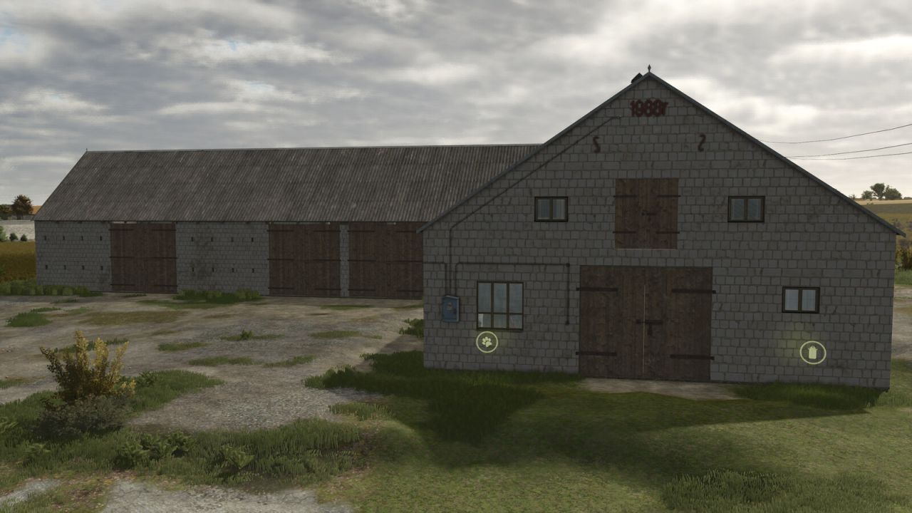 FS25 Medium Cow Barn V1.0.0.0 Mod - Farming Simulator 25