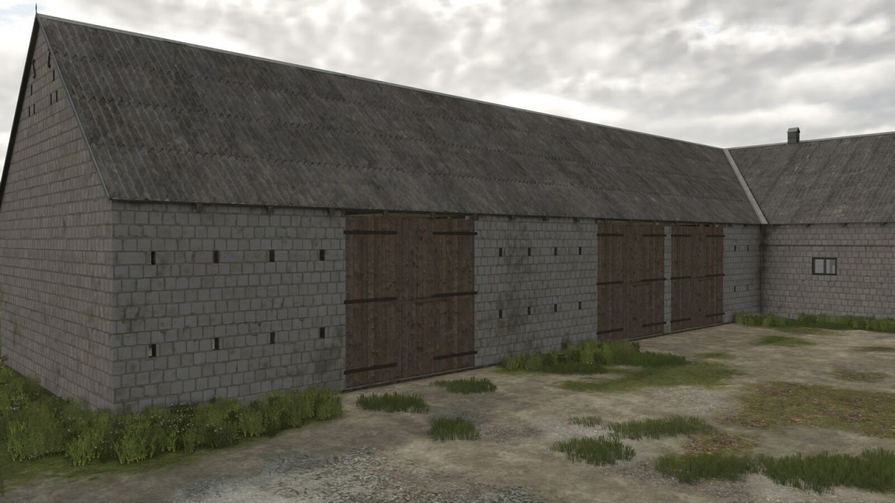 FS25 Medium Cow Barn V1.0.0.0 Mod - Farming Simulator 25