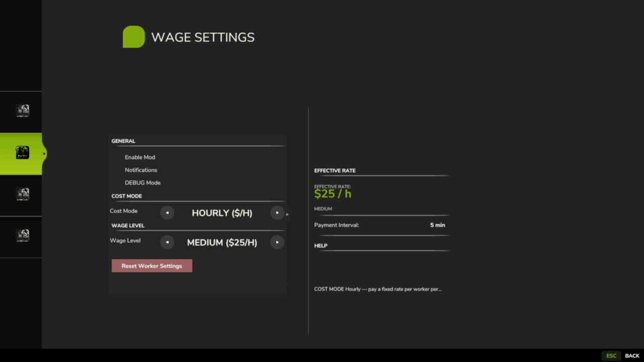 FS25 Realistic Worker Costs V1.0.9.4 Mod - Farming Simulator 25