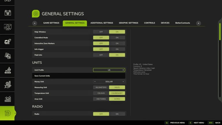 FS25 Save Unit Profiles V1.2.0.2 Mod - Farming Simulator 25