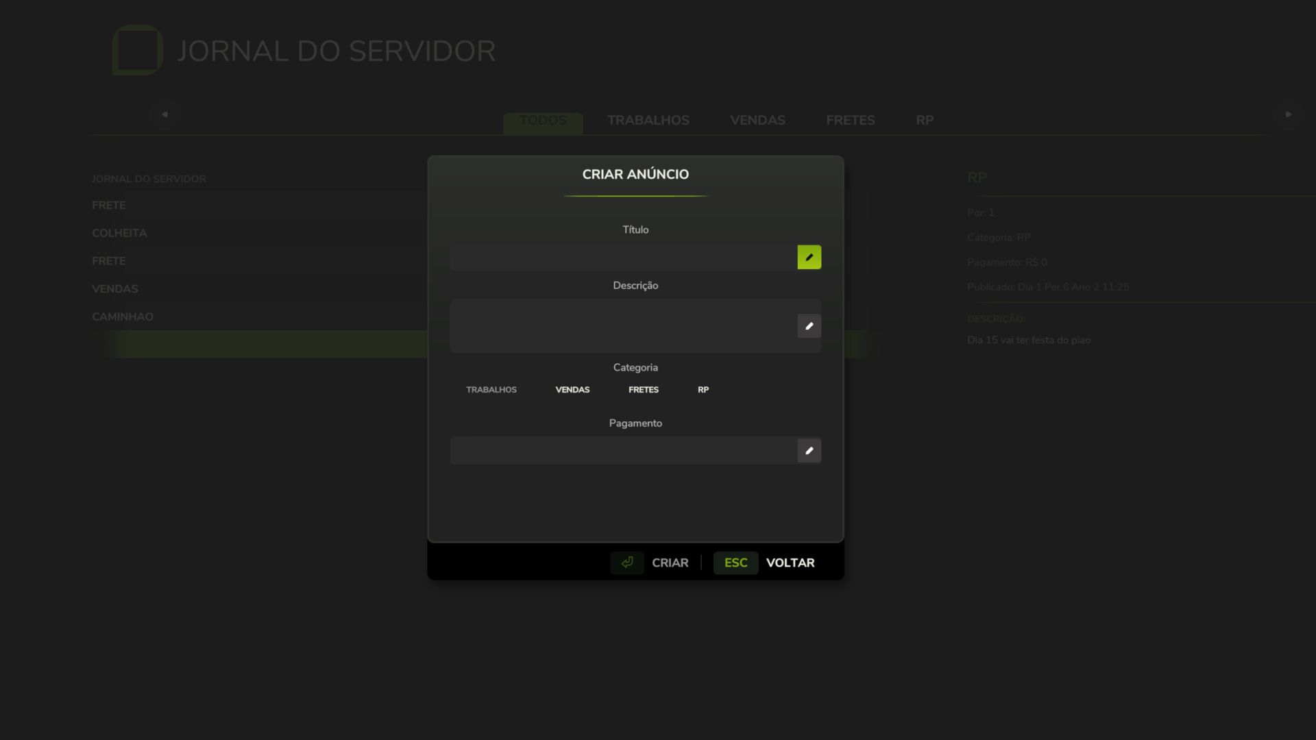 FS25 Server Journal v1.0.0.0 Mod - Farming Simulator 25