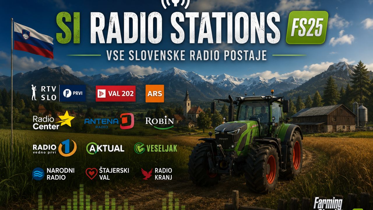 FS25 Slovenian radio stations V1.0.0.0 Mod - Farming Simulator 25