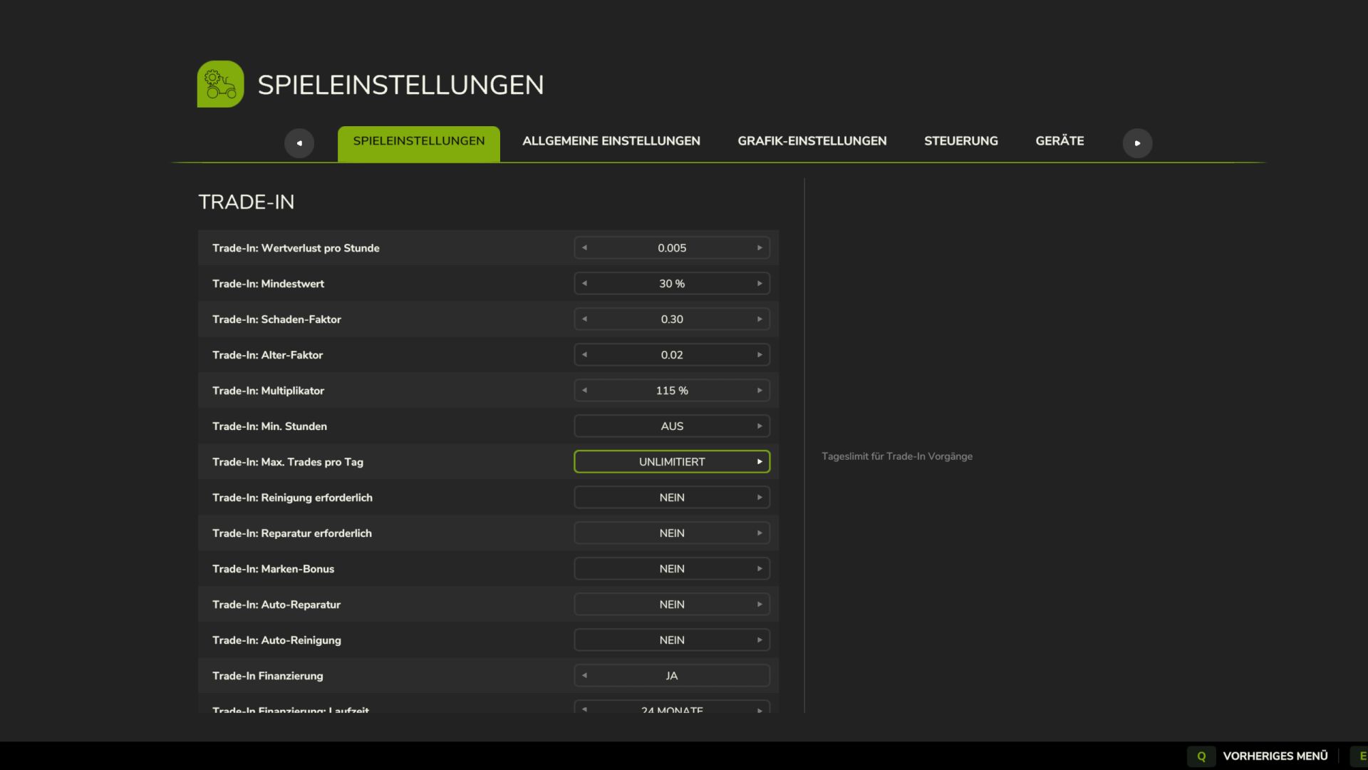 FS25 Vehicle trade-in V1.1.0.3 Mod - Farming Simulator 25