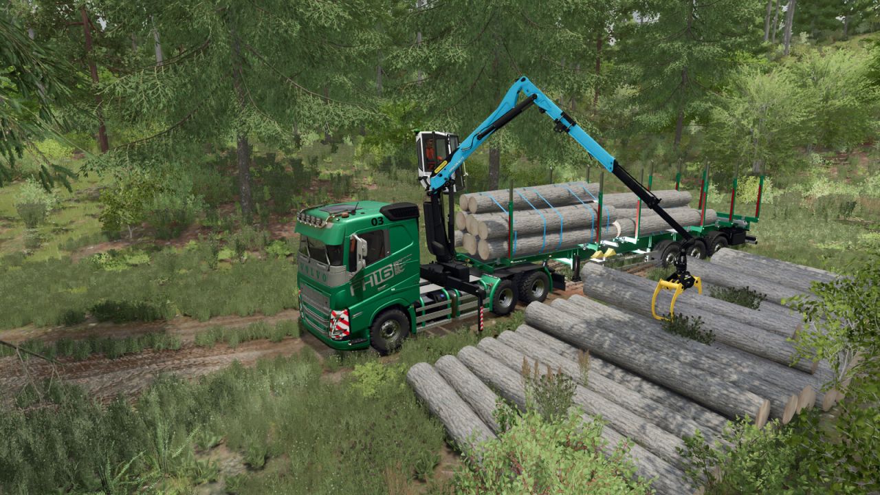 FS25 Volvo FH 16 Forestry Z-Crane Semi Pack V1.0.0.2 Mod - Farming ...