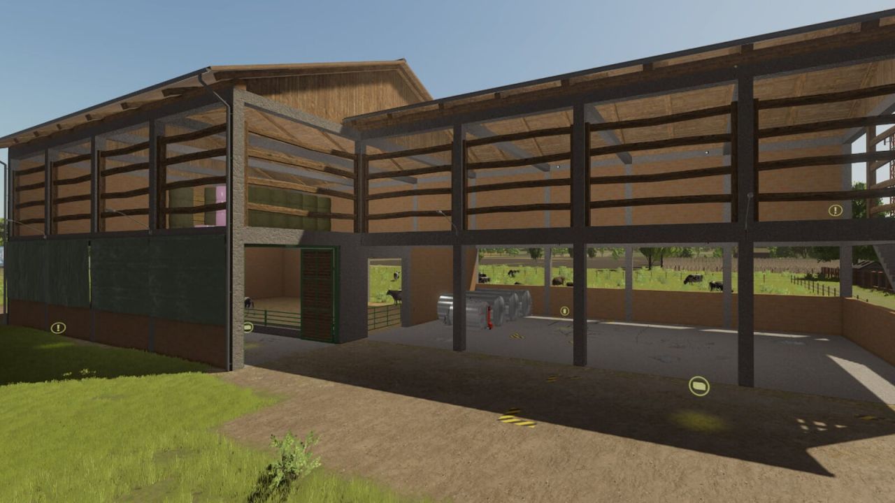 FS25 XXL Cow Barn With Bale Storage V1.0.0.1 Mod - Farming Simulator 25
