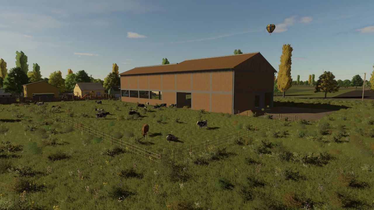 FS25 XXL Cow Barn With Bale Storage V1.0.0.1 Mod - Farming Simulator 25